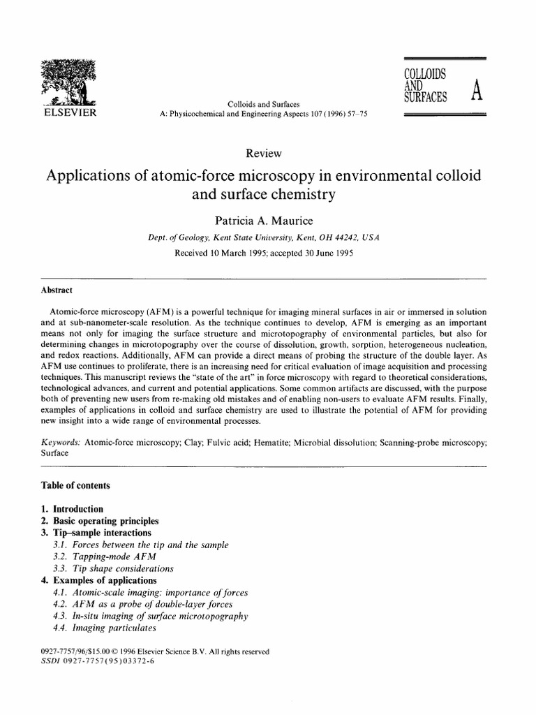 Applications of Atomic-Force Microscopy in Environmental Colloid and ...