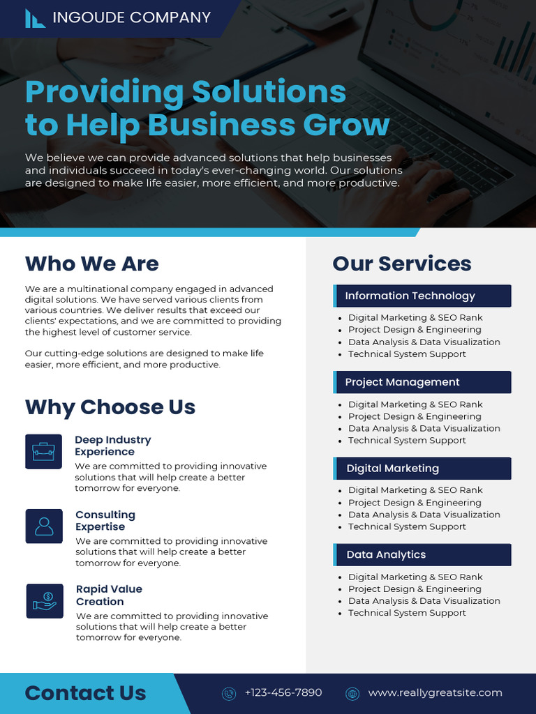 Blue and White Corporate Business Flyer | PDF | Digital Marketing ...