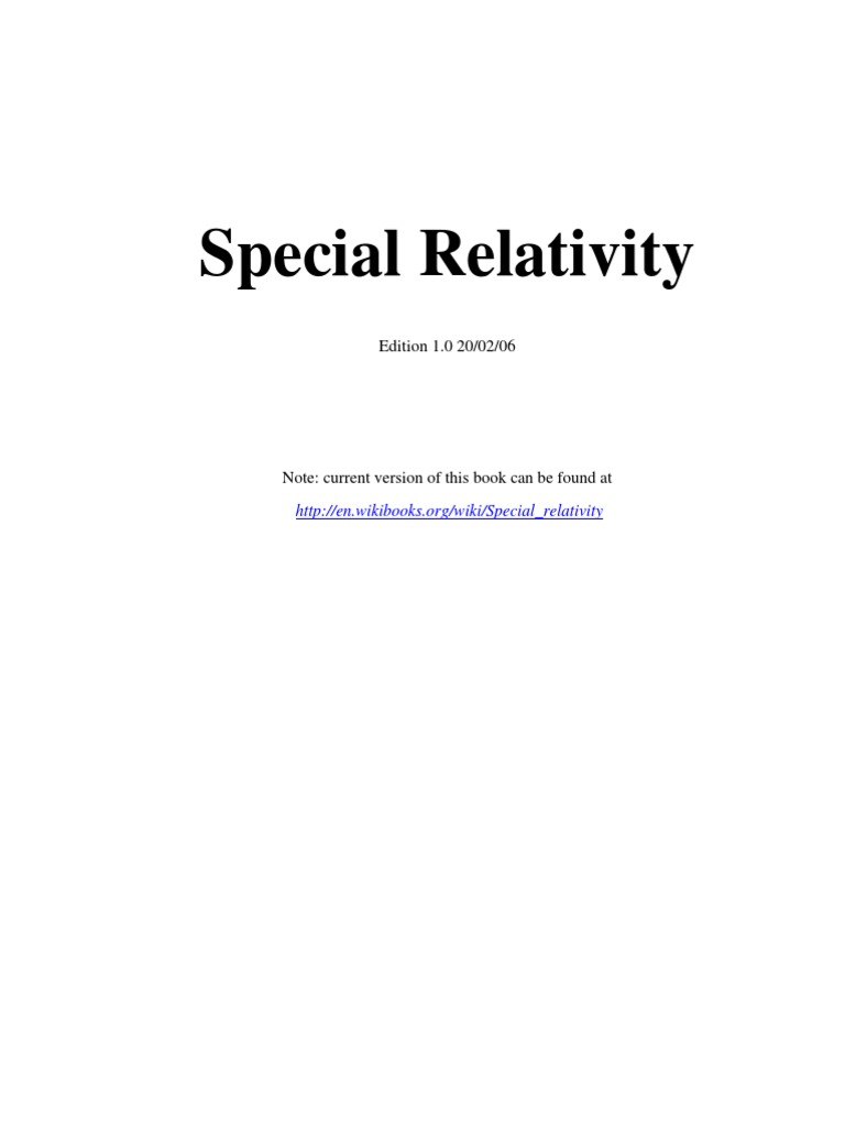 Special Relativity | PDF | Special Relativity | Spacetime