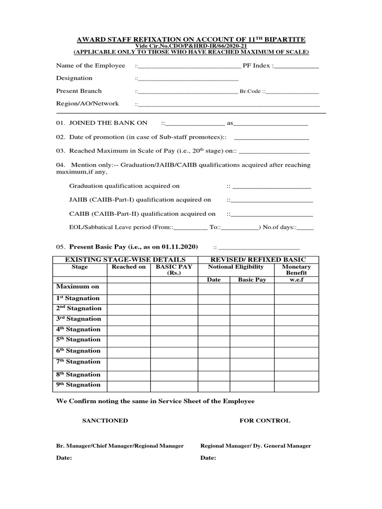 11th Bipartite Pay Refixation Guide | PDF