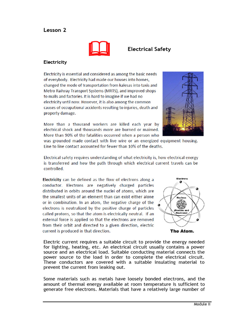 EEAC 112 BOSH Module II Lesson 2 | PDF | Fuse (Electrical) | Insulator (Electricity)