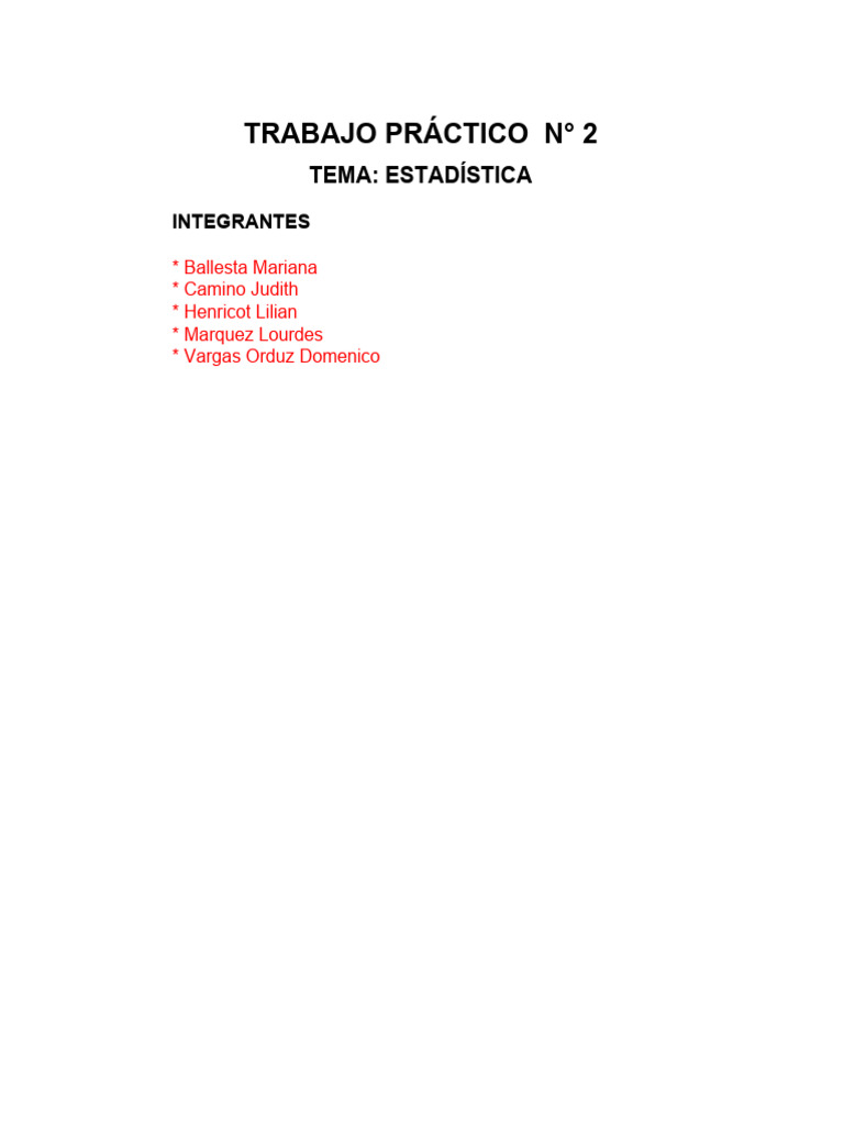 TP N°2 Estadistica - Grupo 57 | PDF | Distribución de probabilidad ...