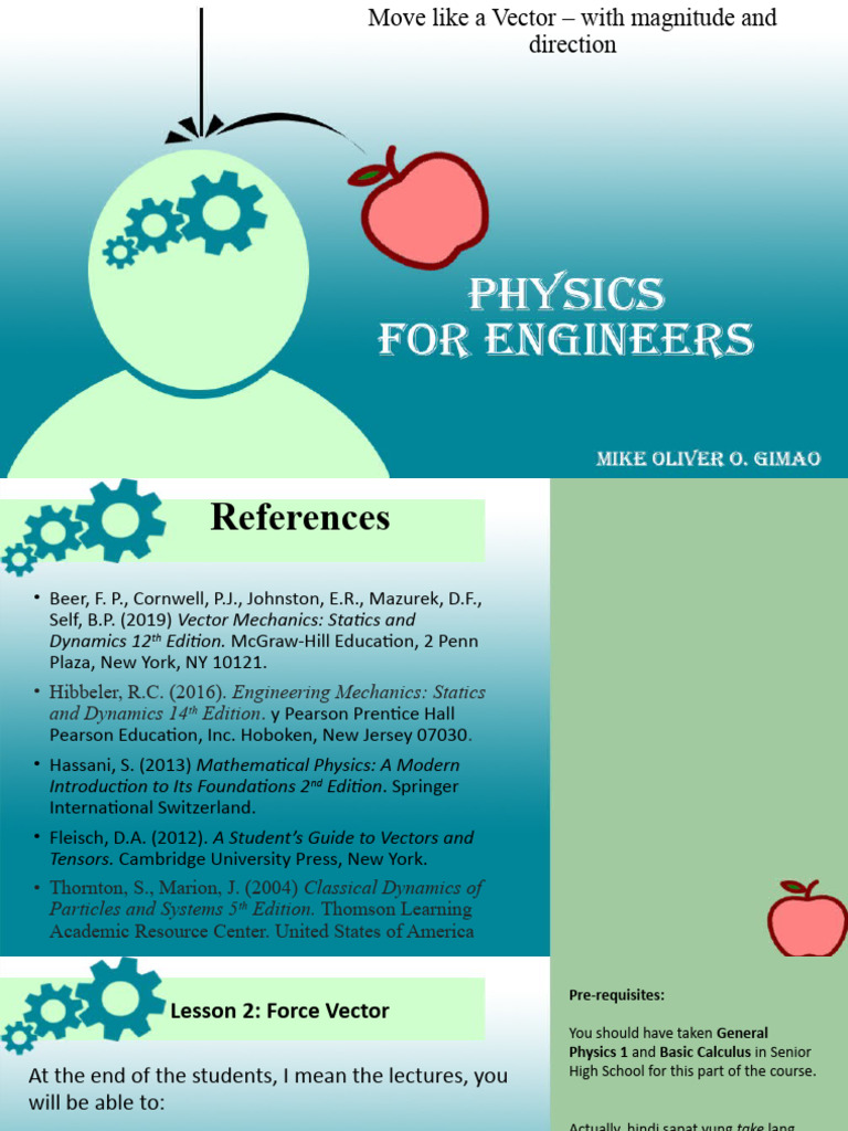 Physics for Engineers Lesson 2 Force | PDF | Euclidean Vector | Force