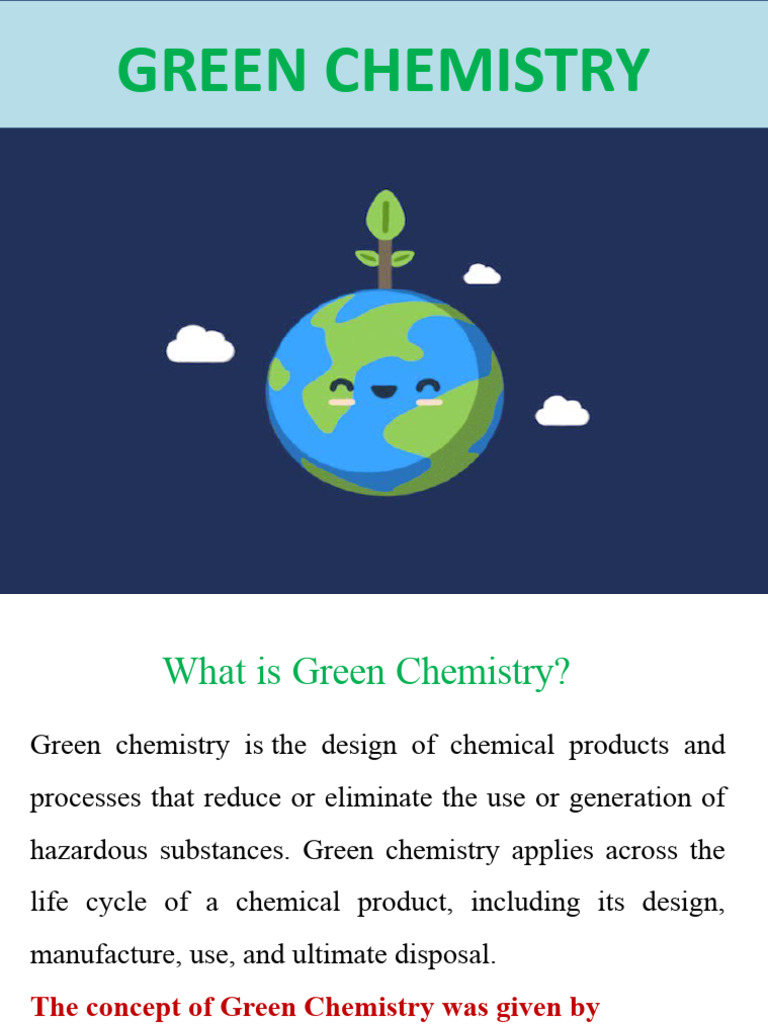 12 Principle of Green Chem | PDF | Green Chemistry | Chemistry