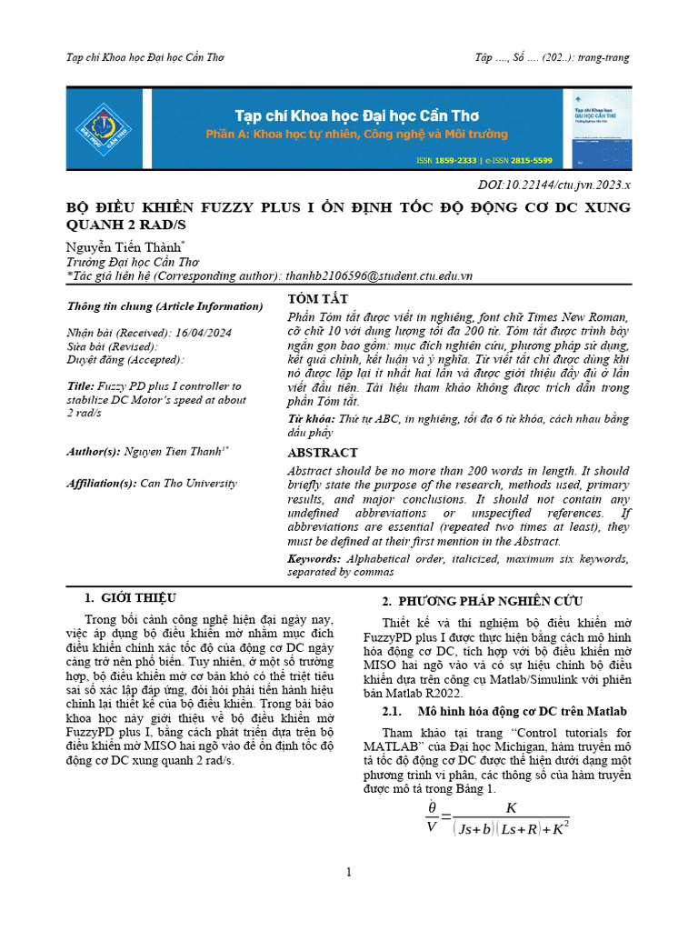 Templatea CTUJoS-OTH | PDF