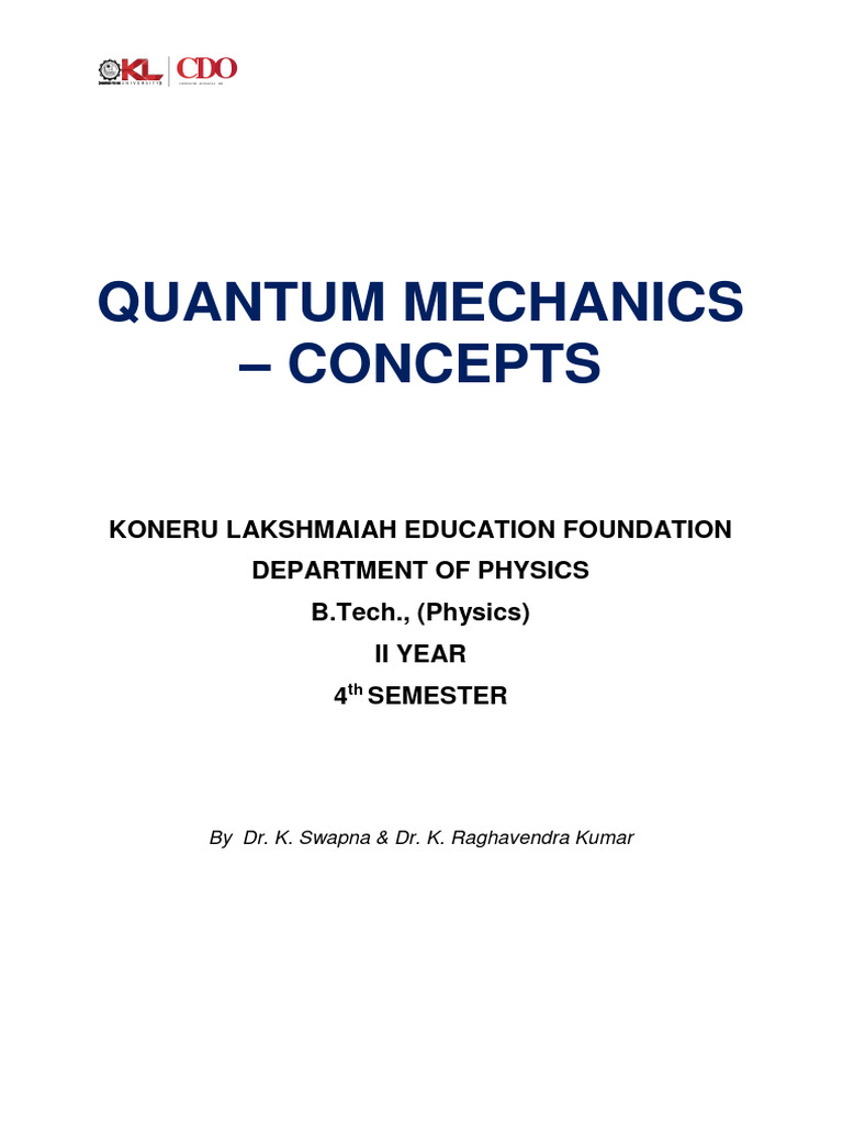 CO-4_QM-Concepts | PDF | Electron | Atoms
