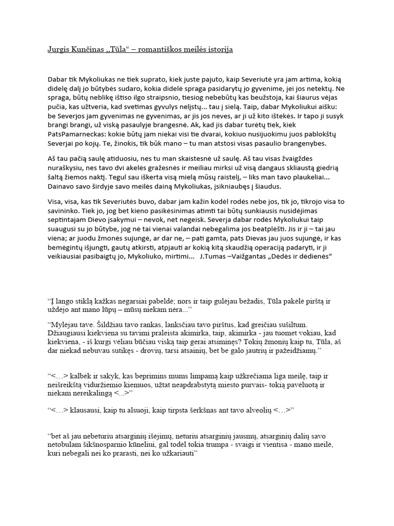 citatos. meiles tema .jurgis kuncinas | PDF