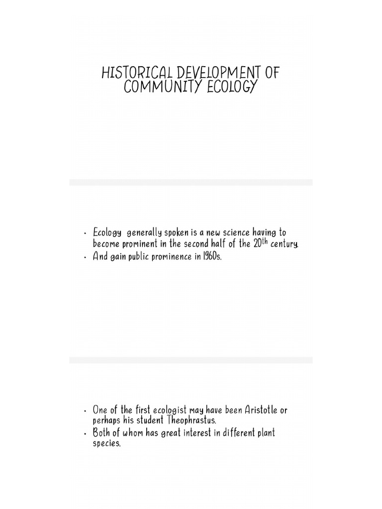Historical Development of Community Ecology | PDF