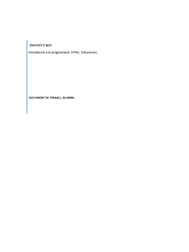 IntroducciÃ A La Programaciã . HTML. SoluciÃ | PDF