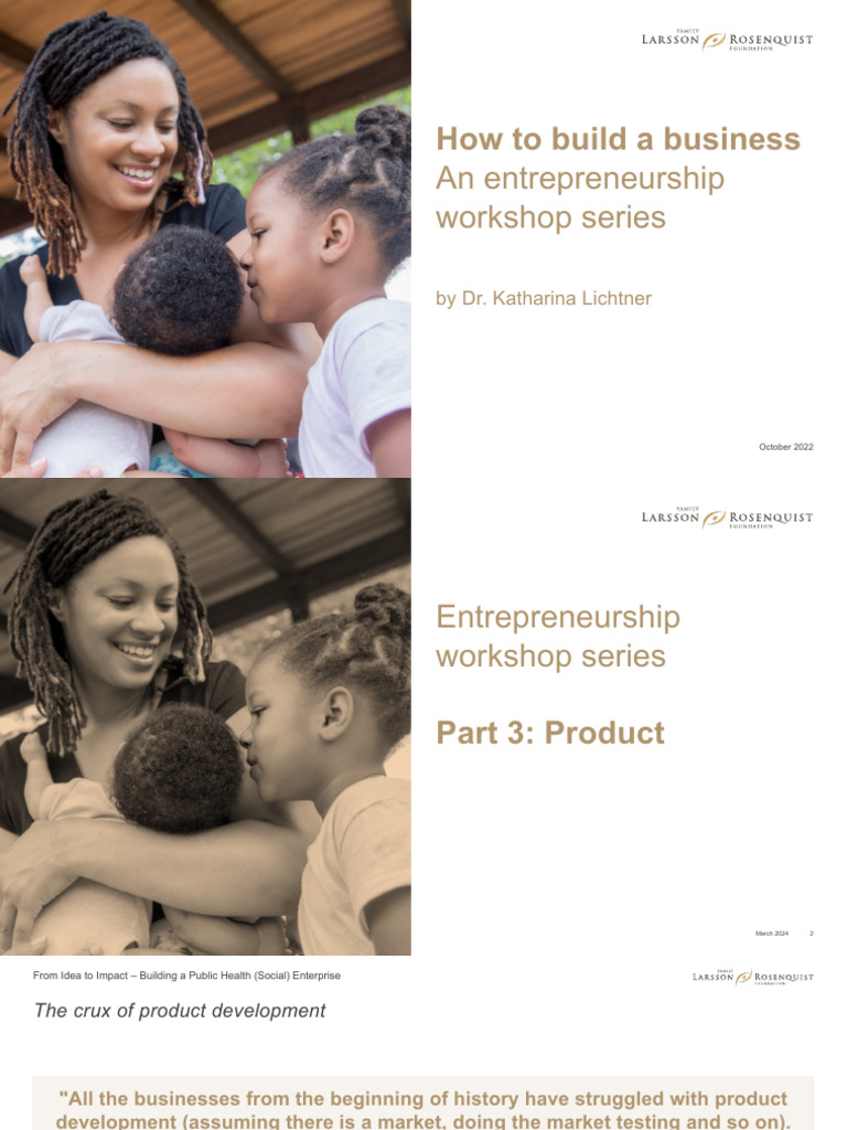 Entrepreneurship Workshop: Product Development | PDF | Entrepreneurship ...