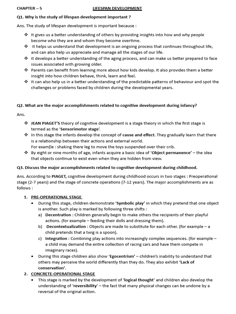 12 Notes (LIFESPAN DEVELOPMENT) | PDF | Substance Abuse | Cognitive ...
