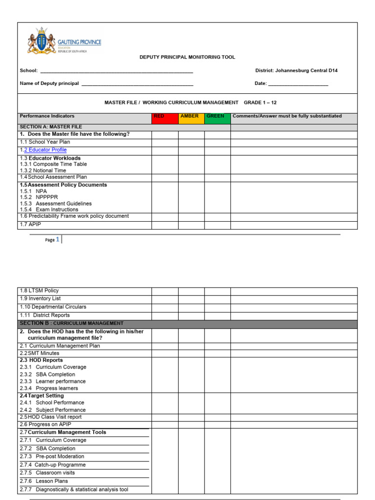 Deputy Monitoring Tool) | PDF