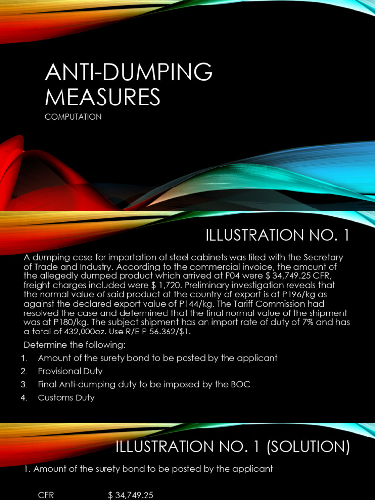 Anti Dumping Measure Computation | PDF | Dumping (Pricing Policy) | Market (Economics)
