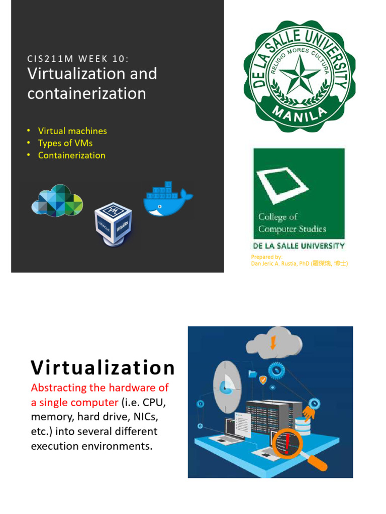 Virtualization And Containerization Pdf Virtual Machine Virtualization
