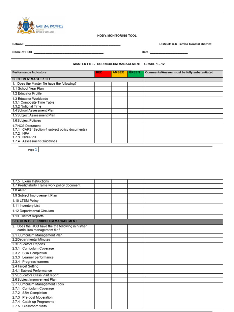 HOD monitoring tool) | PDF