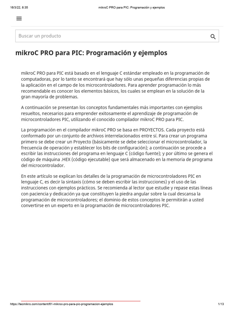 Mikroc PRO para PIC - Programación y Ejemplos | PDF | Programación de computadoras | Programa de ...