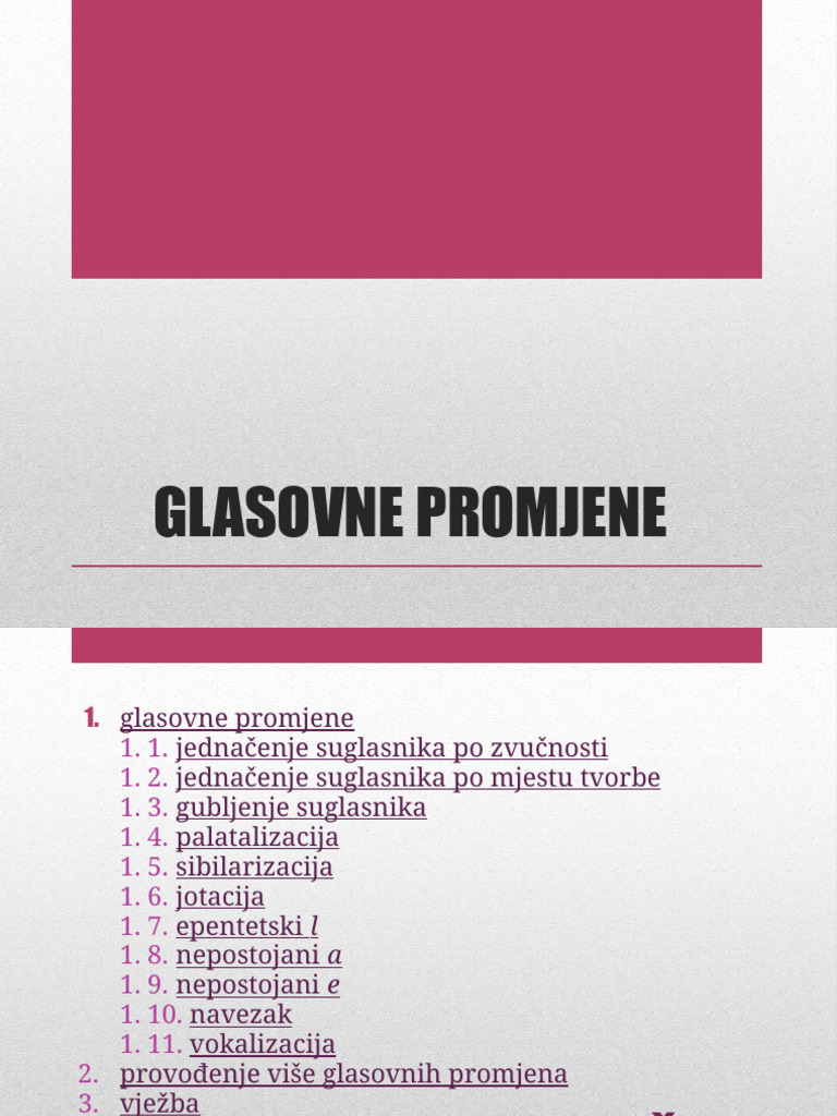 GLASOVNE PROMJENE, Teorija | PDF