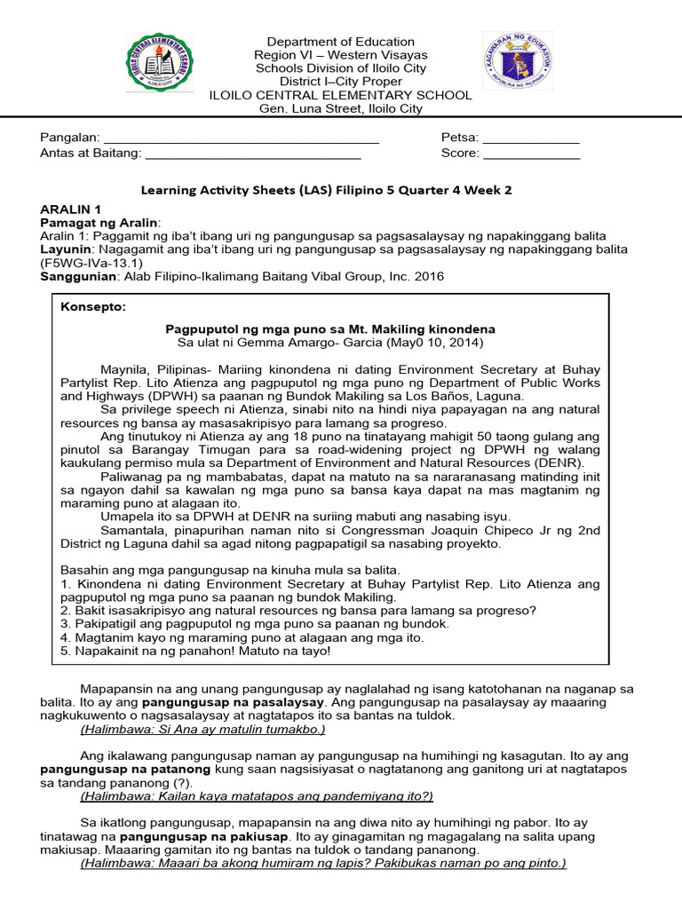 Filipino Las q4 w2 | PDF