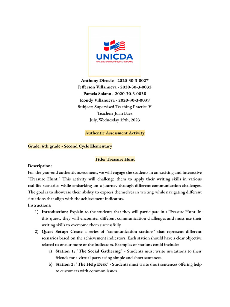 Authentic Assessment - Writing Production - AJRP | PDF | Communication ...