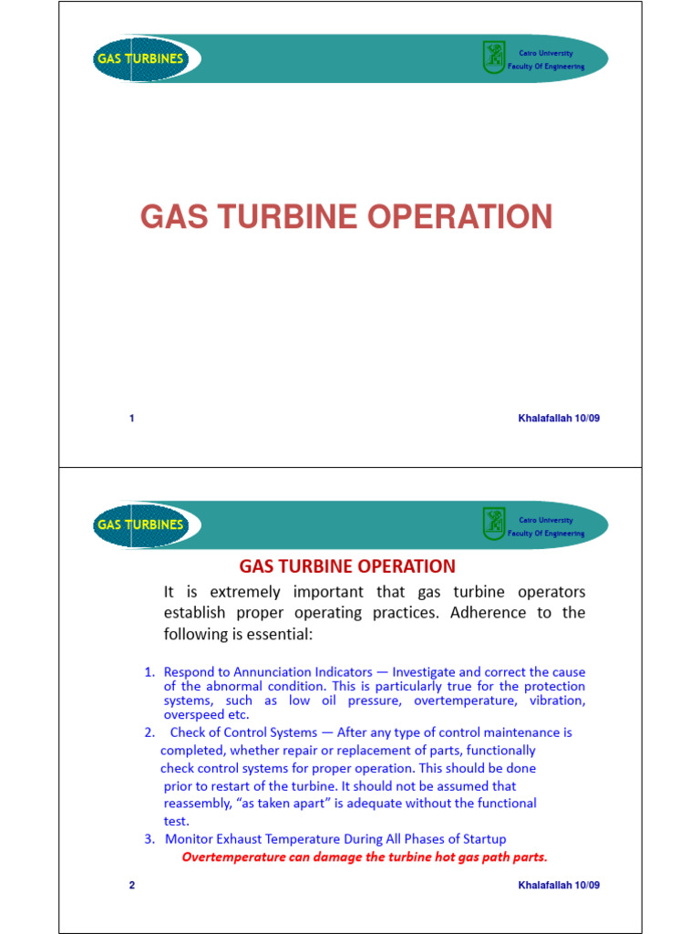 10 - Gas Turbine Operation (Compatibility Mode) | PDF | Gas Turbine | Turbine