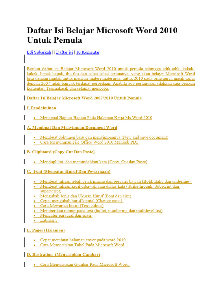 Panduan Lengkap Microsoft Word 2010 | PDF
