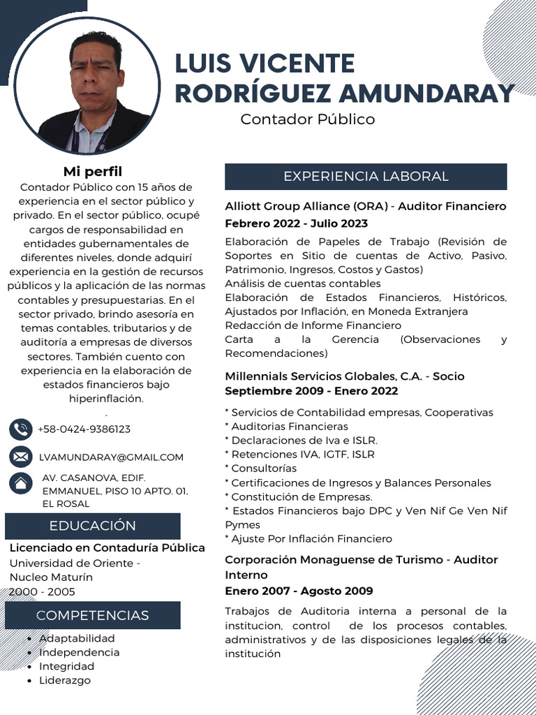 Curriculum Luis Rodriguez | PDF | Contador | Contabilidad