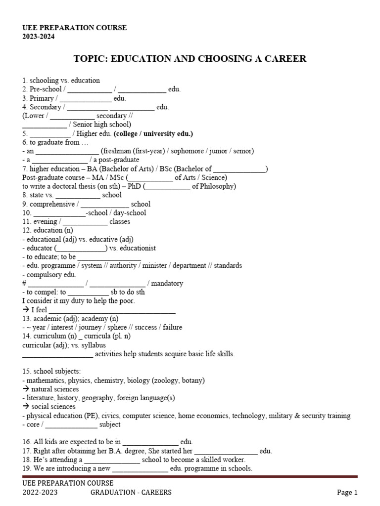 Education Careers | PDF | Bachelor's Degree | Knowledge
