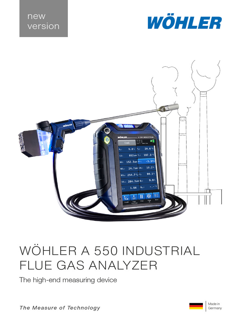 Woehler A 550 INDUSTRIAL Flue Gas Analyzer | PDF | Gases | Sensor