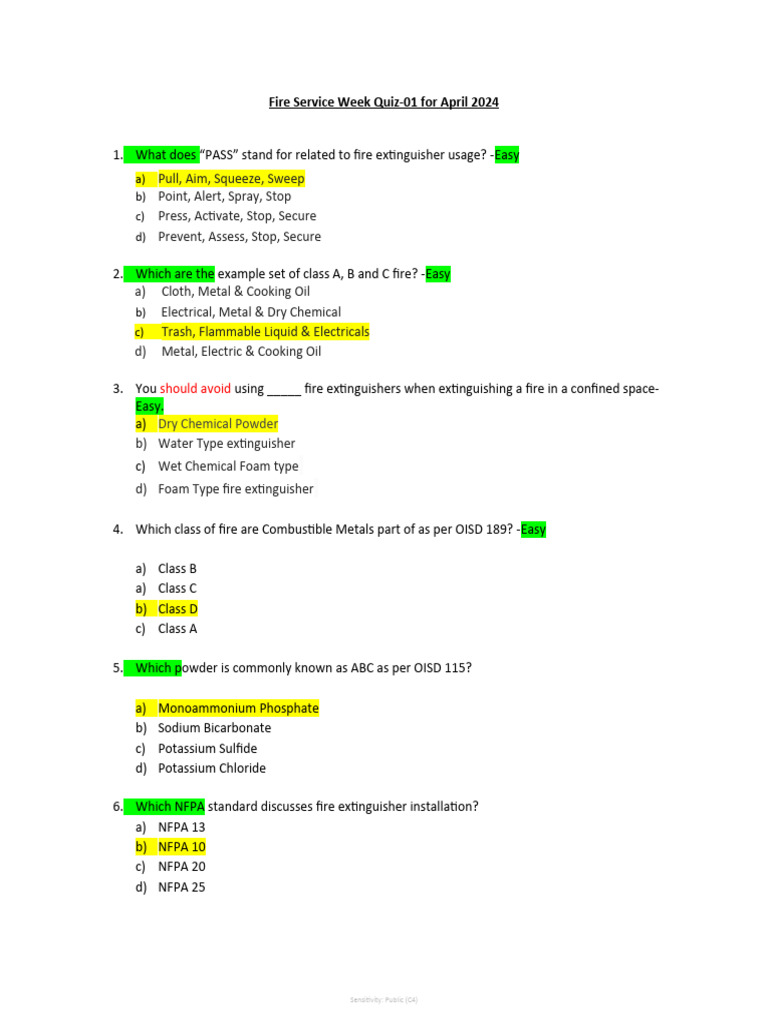 Fire Service Week Quiz 2024 | PDF | Combustion | Fires