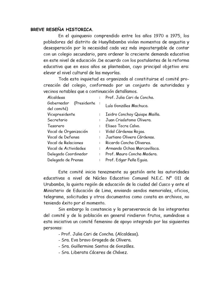 Breve Reseña Historica | PDF