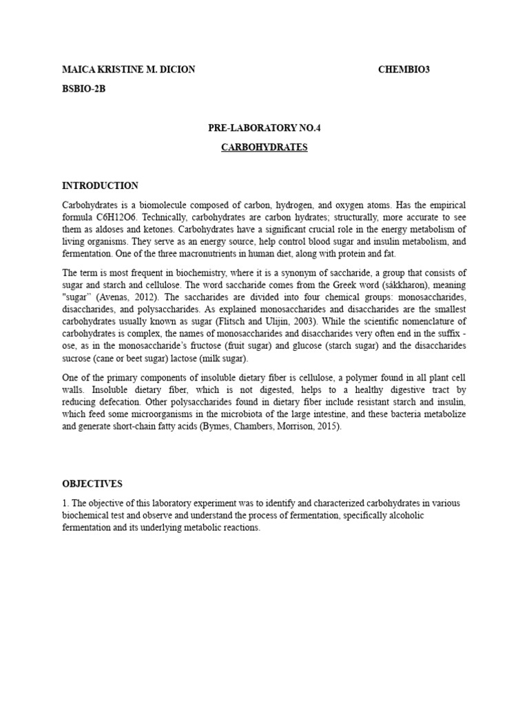 Carbohydrate Testing and Fermentation Methods | PDF | Carbohydrates ...