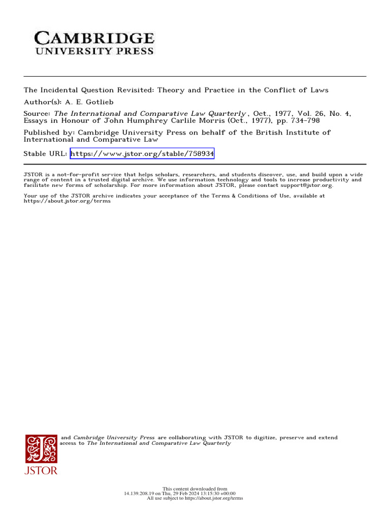 Incidental Questions Revisited | PDF | Choice Of Law | Private Law