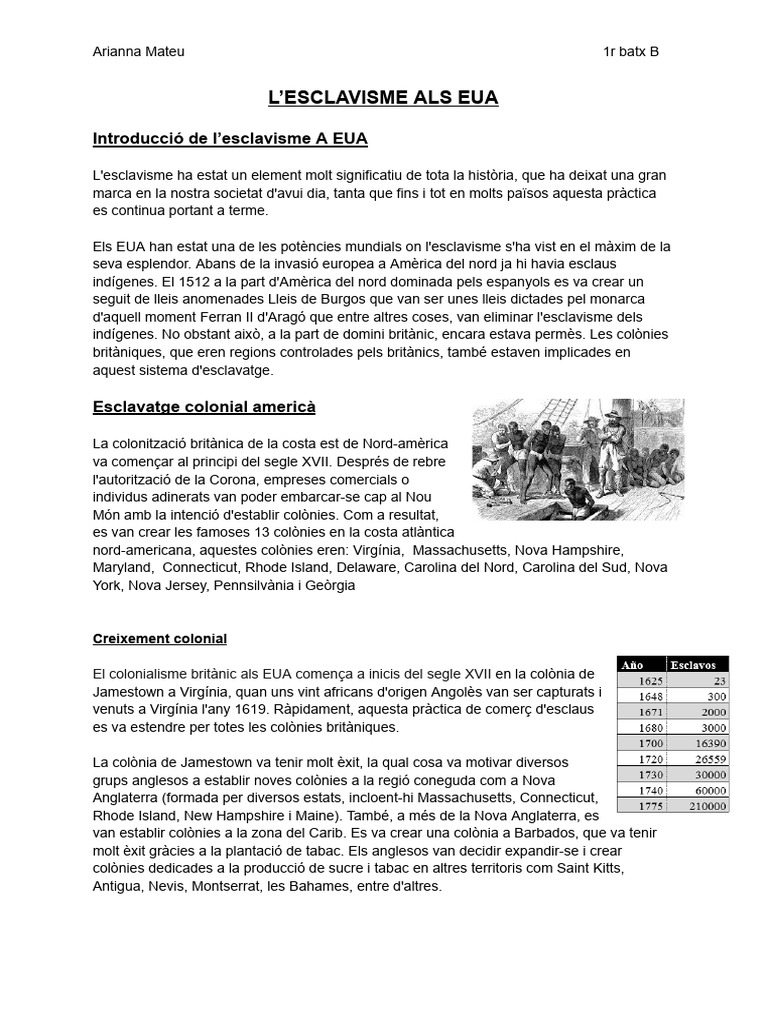 l’Esclavisme Als Eua ;) | PDF