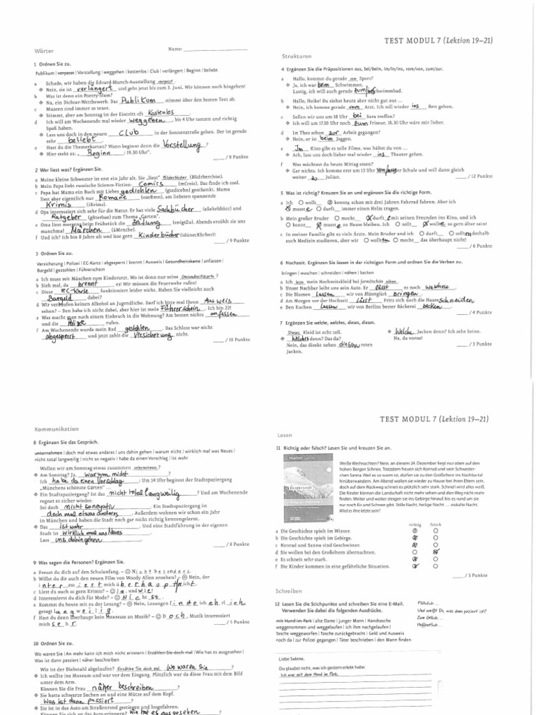 A2 Testmodul 7 | PDF
