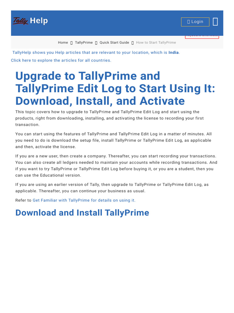 Quick Start Guide Tally Prime | PDF | Double Click | Voucher