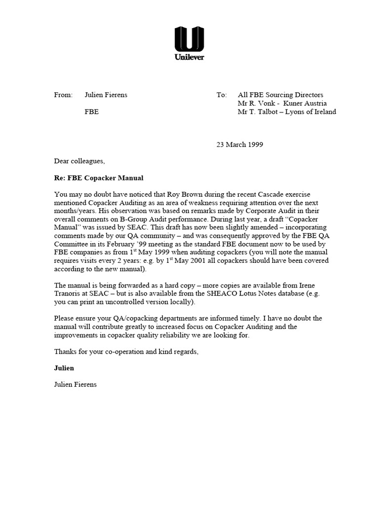 FBE Co-Packer Manual | PDF