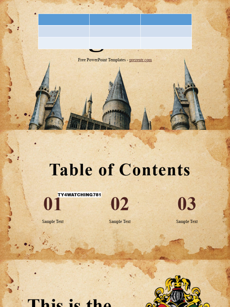 Hogwarts PowerPoint Template | PDF