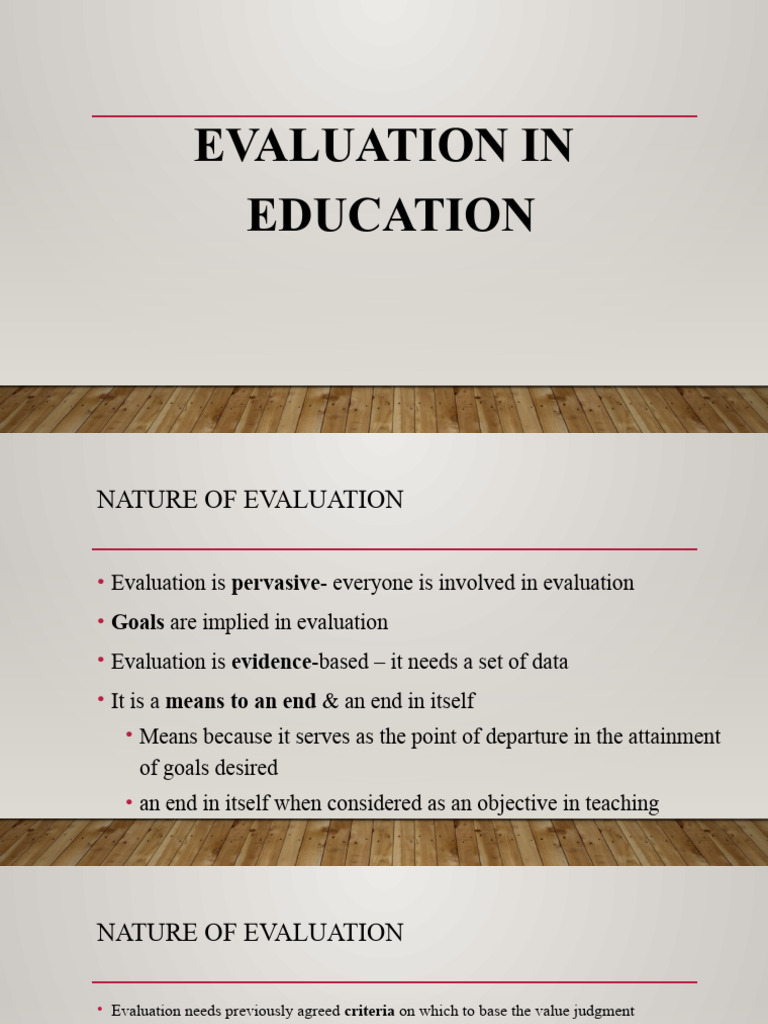 Basic Concepts in Evalaution in Education | PDF | Educational ...