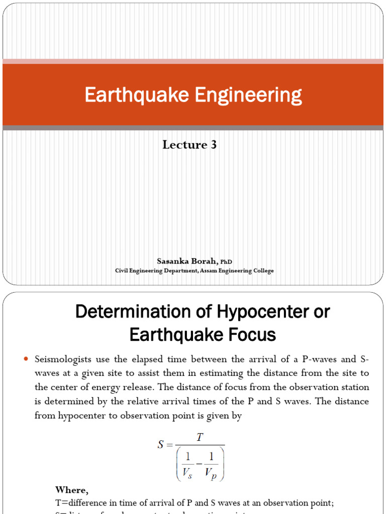 Lecture 3 | PDF | Moment Magnitude Scale | Earthquakes
