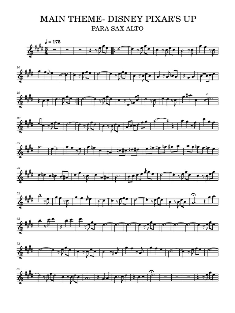 Main Theme - Disney Pixar's Up-Mi Maior | PDF | The Walt Disney Company ...