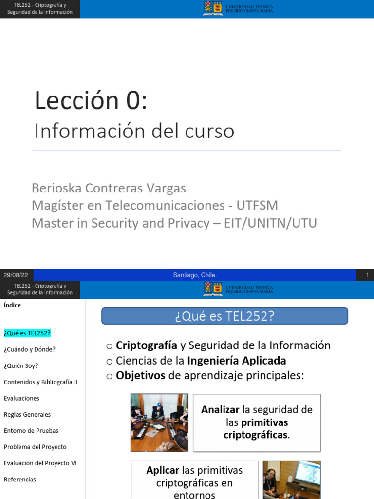 Leccion 0 Tel252 CCCV v1.2 | PDF | Criptografía | Experimentar