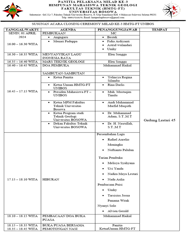 Rundown Acara-6 | PDF