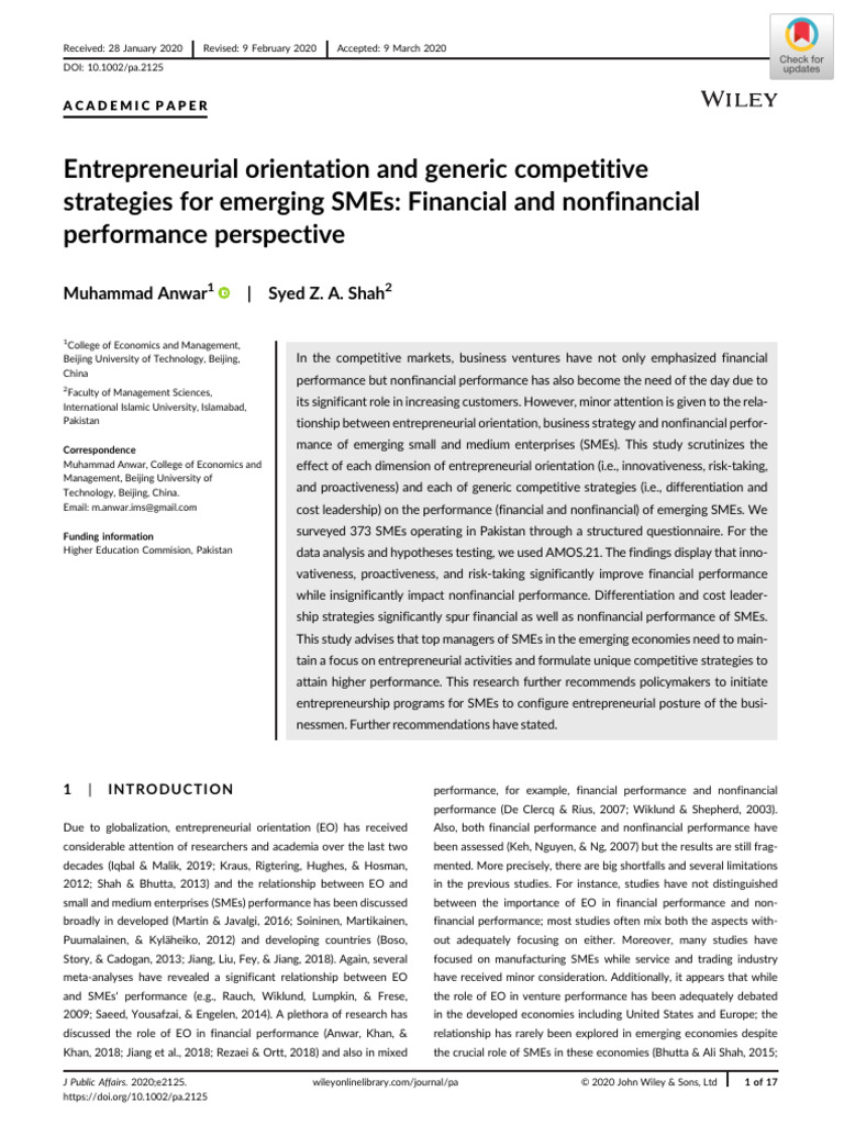 Firm Performance Questionnaire | Download Free PDF | Strategic ...