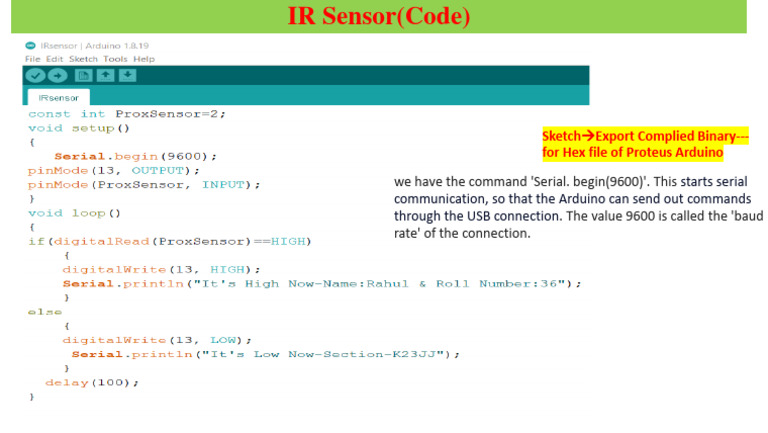 IR Sensor Arduino Code Explained | PDF
