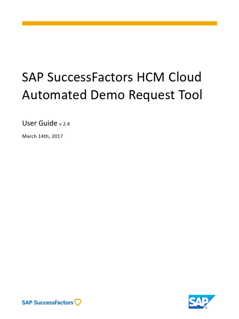 SuccessFactors HCM Demo Request Guide | PDF | Login | Password