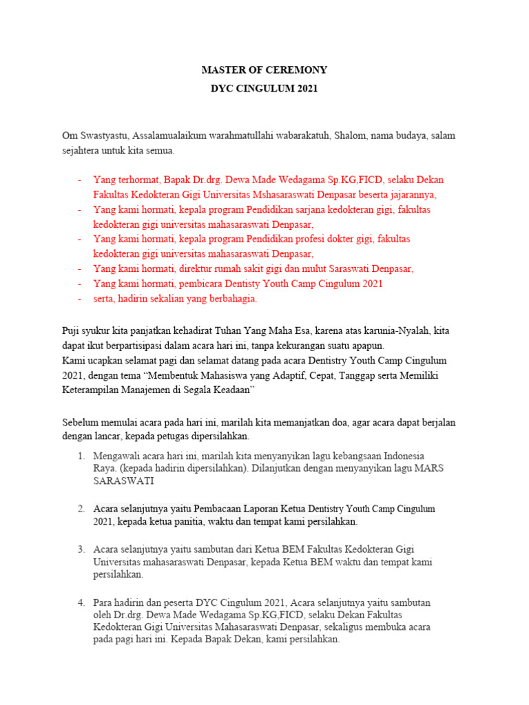 MASTER OF CEREMONY- DYC Cingulum 2021 (blm slesai)converted | PDF