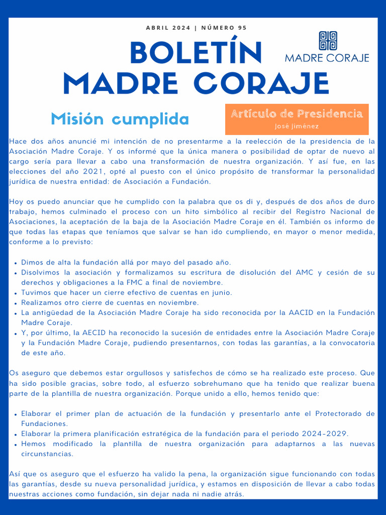 Boletin Madre Coraje Abril2024 1 | PDF
