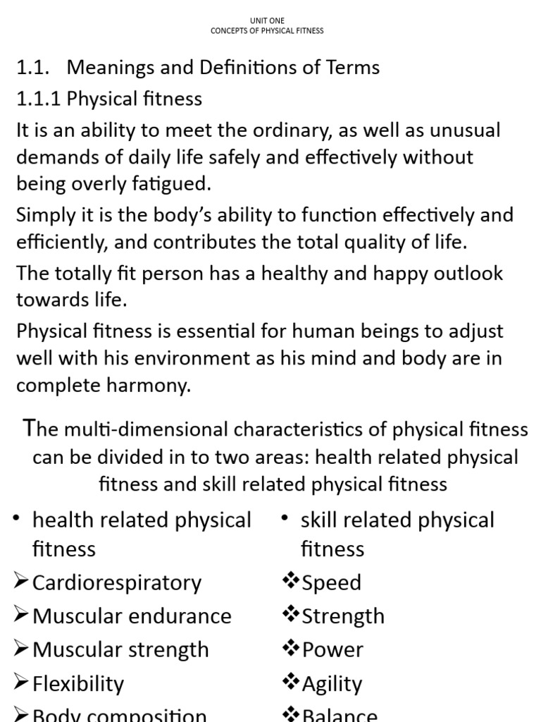 Understanding Physical Fitness Concepts | PDF | Aerobic Exercise ...