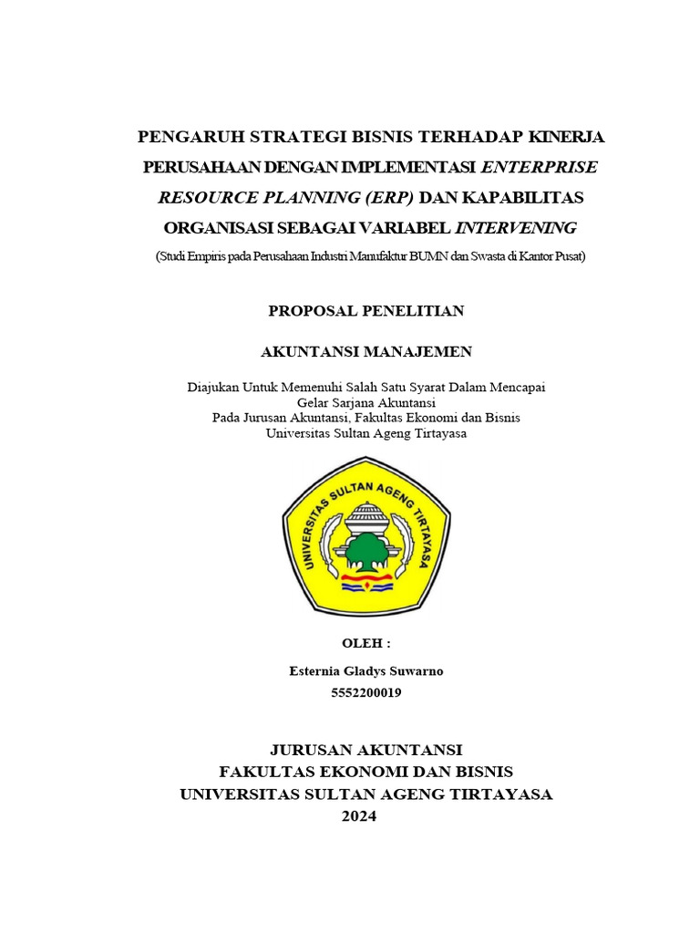 Draft Seminar Proposal - Esternia Gladys Suwarno | PDF