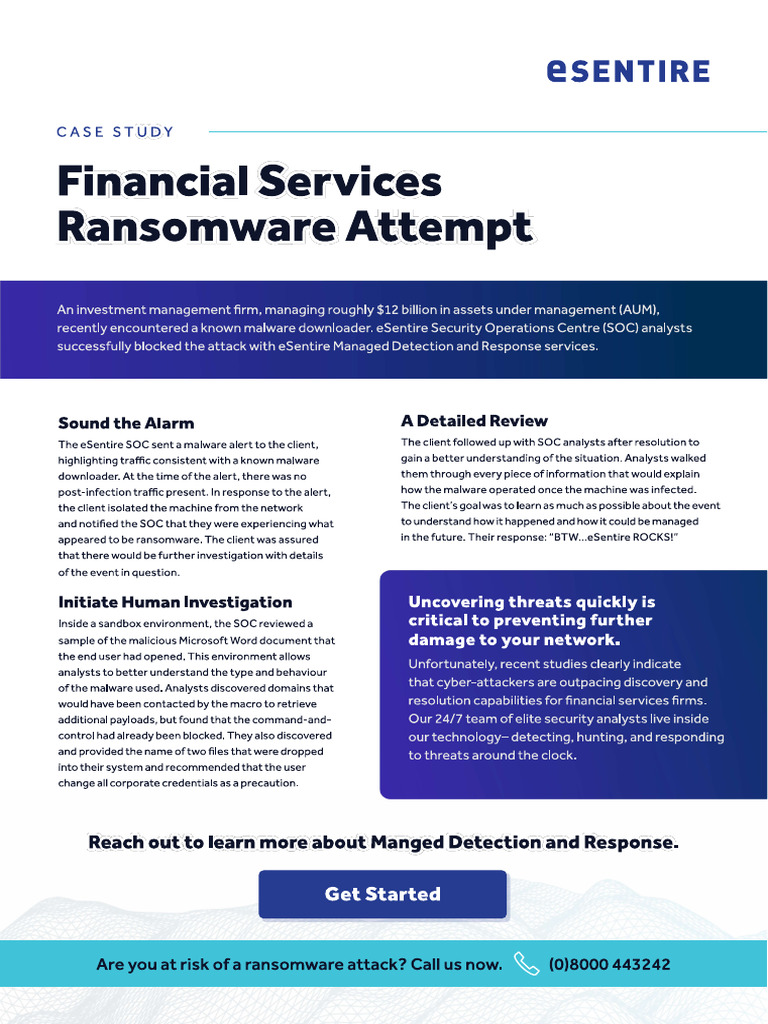 Financial Services Ransomeware Case Study | PDF